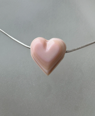 Peach Queen Conch Heart Pendant | Marcia Poirier Shell Carver