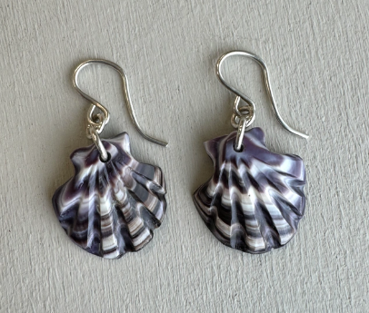 seashell earrings, hand carved from Quahog shells | Marcia Poirier ...